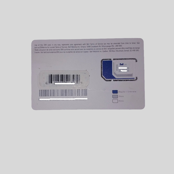 Time For All Kinds - New Bell Mobility 5G LTE 3 In 1 Adapter Sim Card
