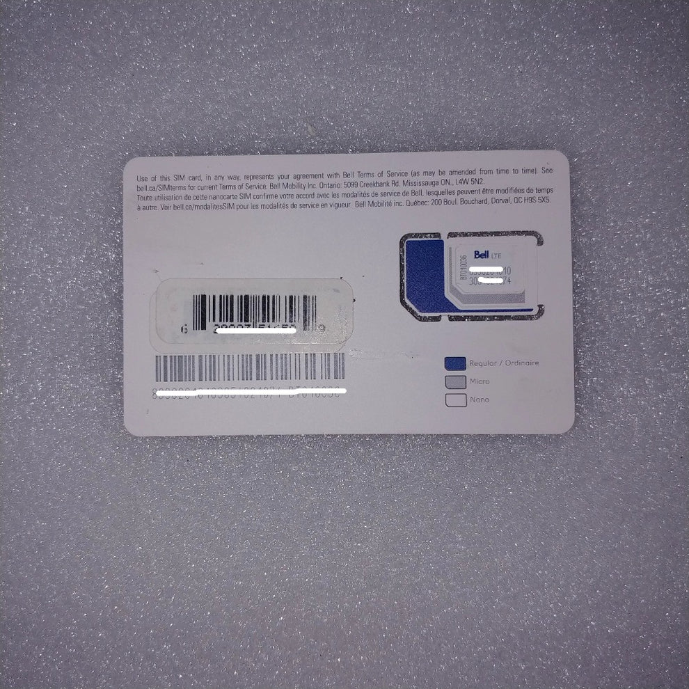 Time For All Kinds - New Bell Mobility 5G LTE 3 In 1 Adapter Sim Card